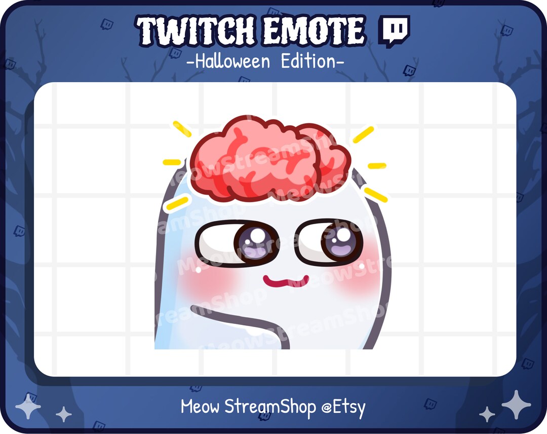 Twitch Emote / Cute Ghost Neuron Activated, Brain, Smart, 200IQ Emote ...