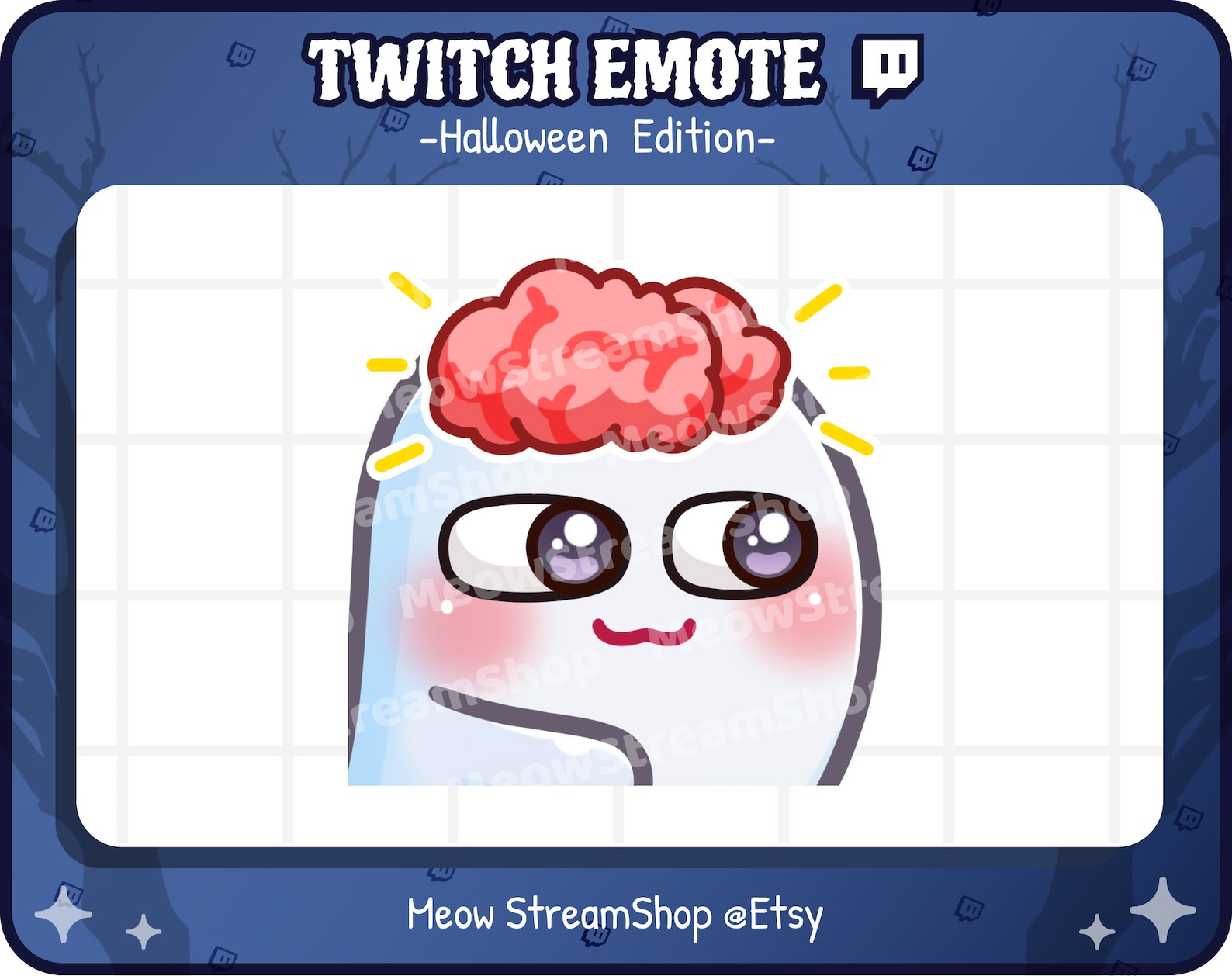 Twitch Emote / Cute Ghost Neuron Activated, Brain, Smart, 200IQ Emote ...