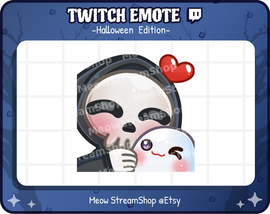 Twitch Emote / Cute Grim Reaper Hug, Snuggle Emotes / Kawaii Death ...