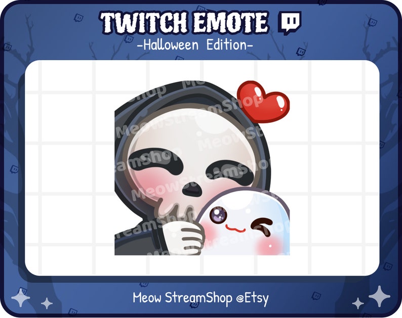 Twitch Emote / Cute Grim Reaper Hug Snuggle Emotes / Kawaii - Etsy