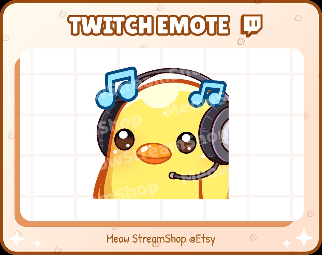 Twitch Emote / Cute Chick Jam, Music Emoji for Streamer / Cute Duckling ...