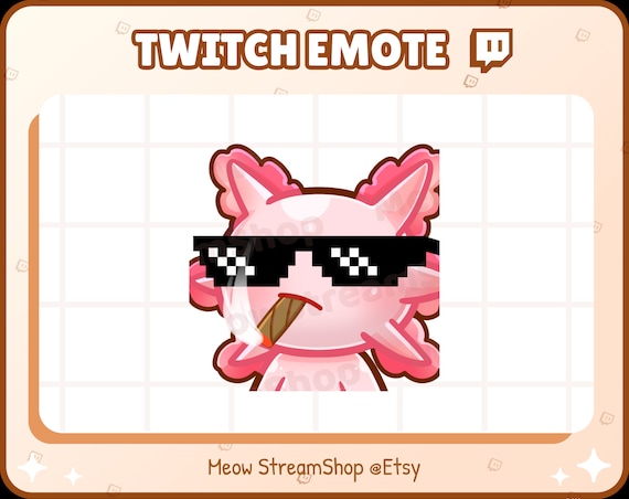 Twitch Emote / Cute Axolotl EZ GG Cool Glasses Emote / - Etsy Finland