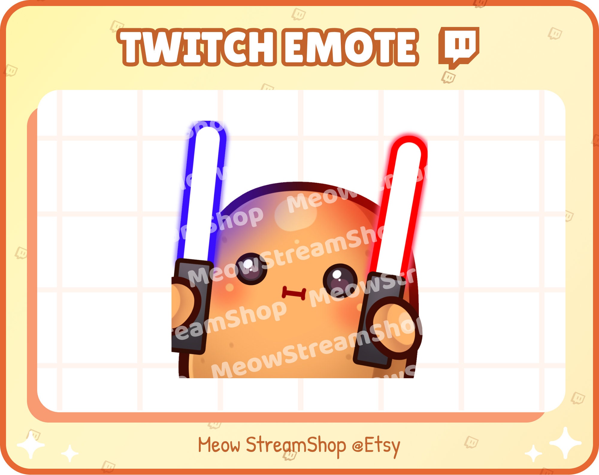 Twitch Emote / Cute Potato Lightstick light stick cheer - Etsy México