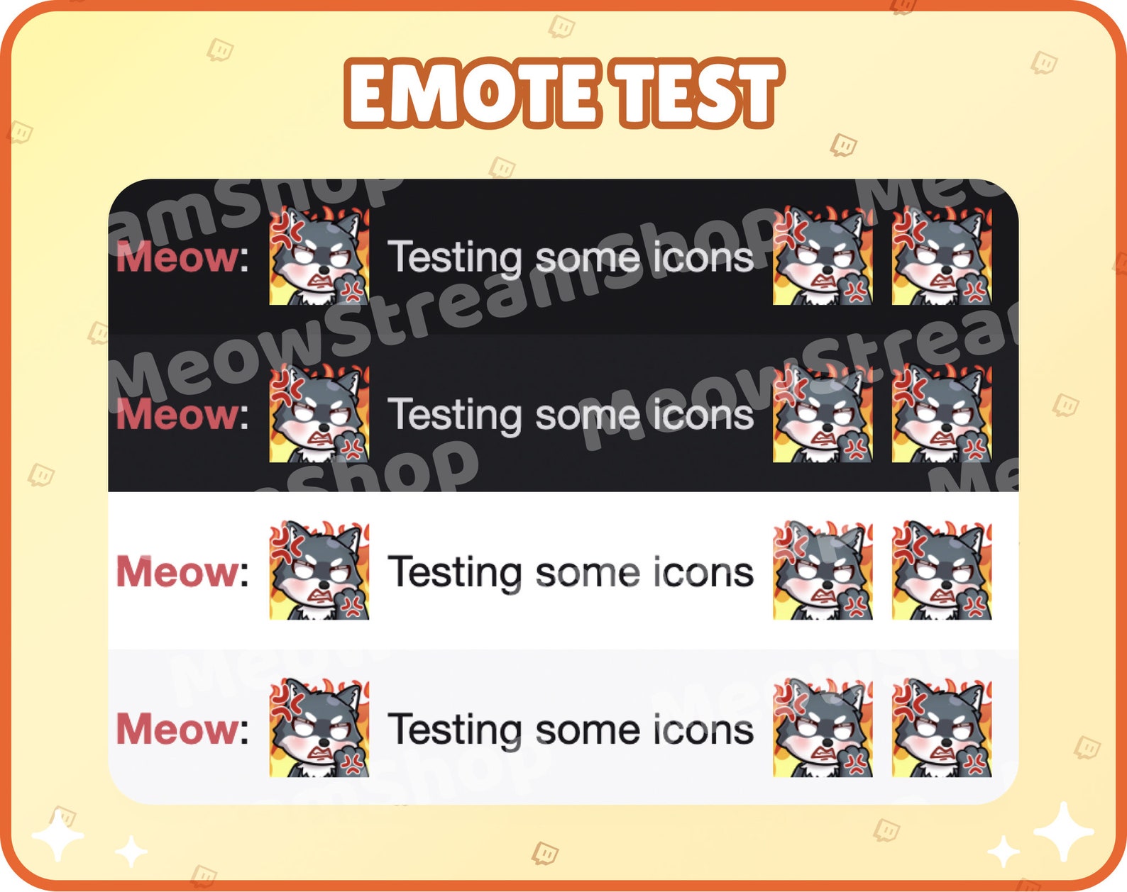 Twitch Emote / Cute Grey Wolf Angry Rage Fire Mad Emotes / - Etsy