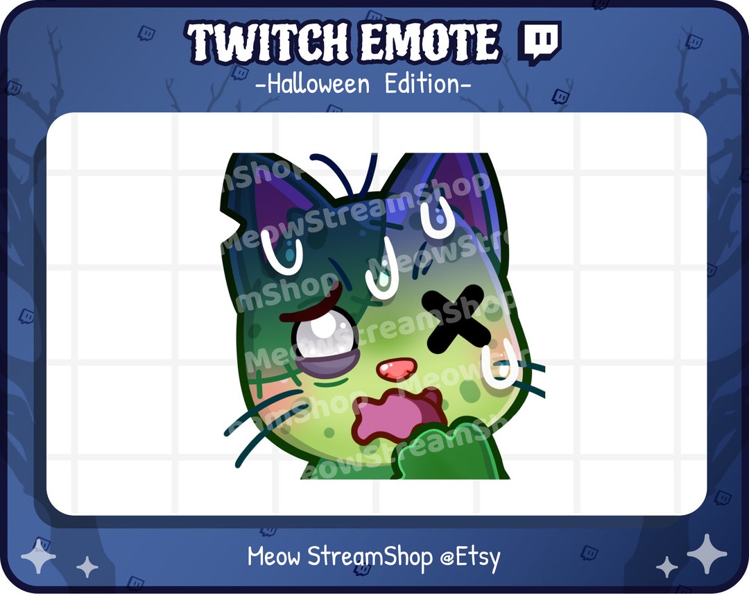 Twitch Emote / Cute Zombie Cat Scared, Shocked, Teriffied Emotes ...