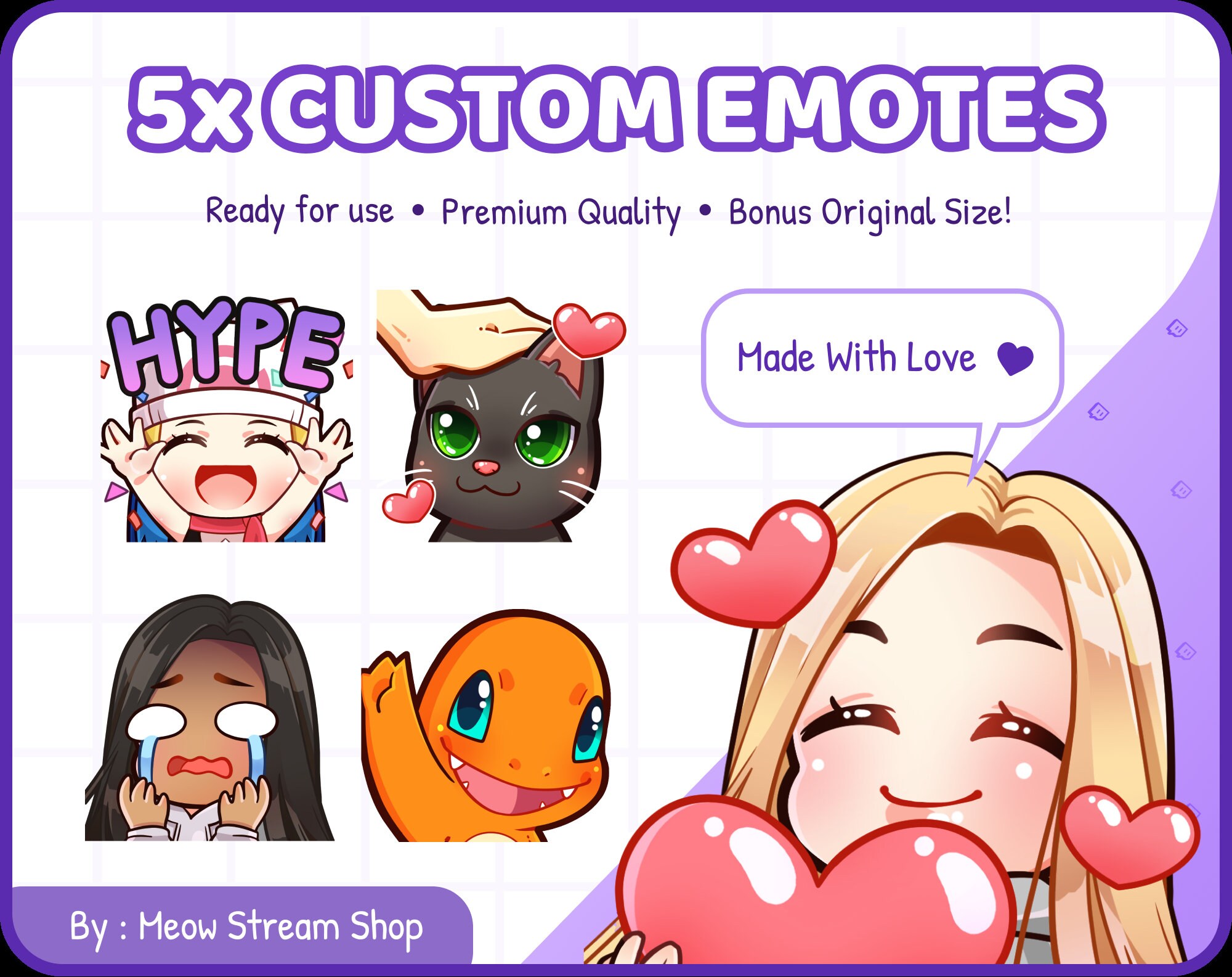 5x Custom Premium Twitch Emotes / Twitch Emoji for Streamer / - Etsy UK