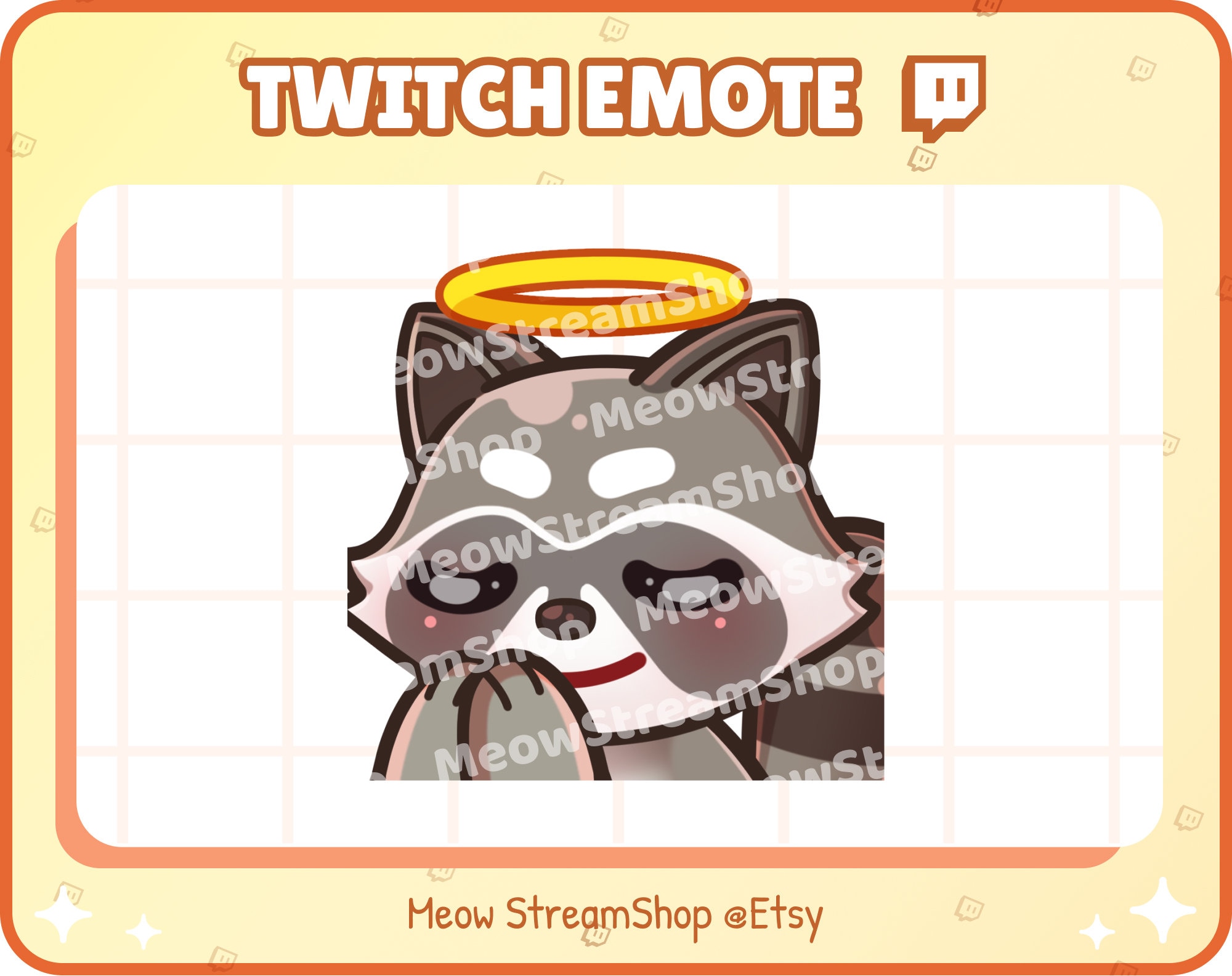 Twitch Emote / Lindo mapache reza halo ángel Emotes / Kawaii - Etsy México