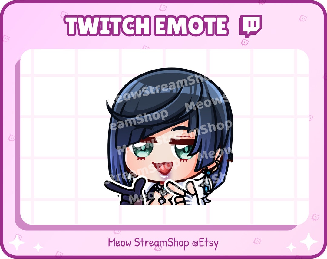 Twitch Emote / Yelan Finger Guns, Cool Emote / Genshin Impact Sub Emoji ...