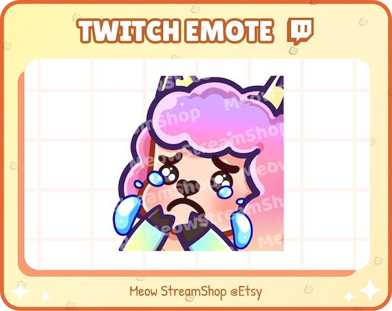 Twitch Emote / Cute Rainbow Alpaca Cry Sad Tears Emote/ | Etsy