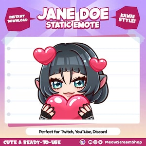 Twitch Emote / Jane Doe Heart, Love, Hug Heart Emote / Zenless Zone ...