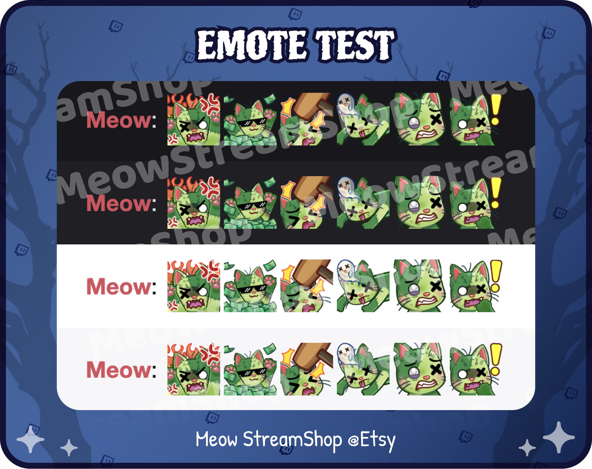 Twitch Emote / Cute Zombie Cat Mega Pack 1 Emotes 24 Emotes - Etsy