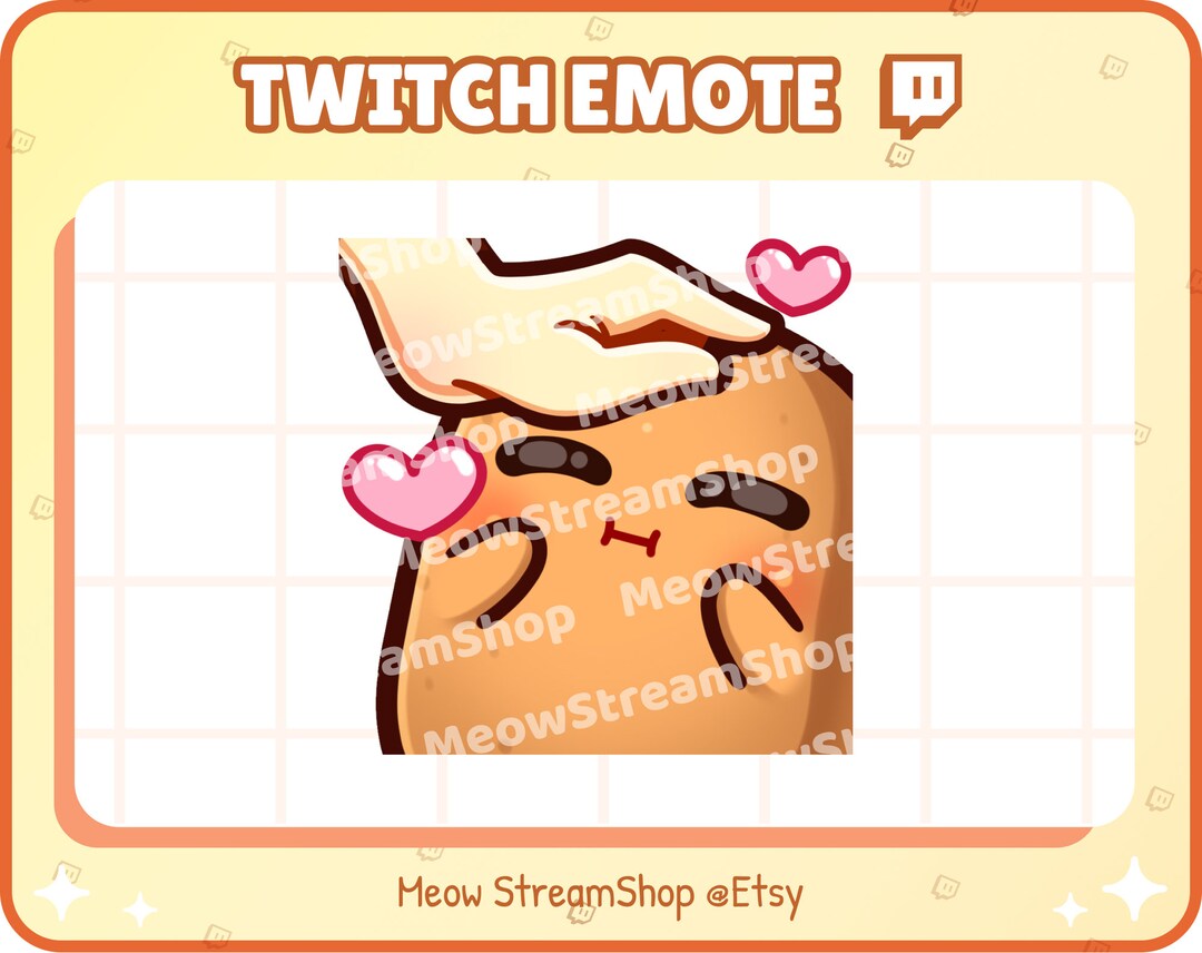 Twitch Emote / Cute Potato Pat, Head Pat, Happy, Love Emotes / Kawaii ...