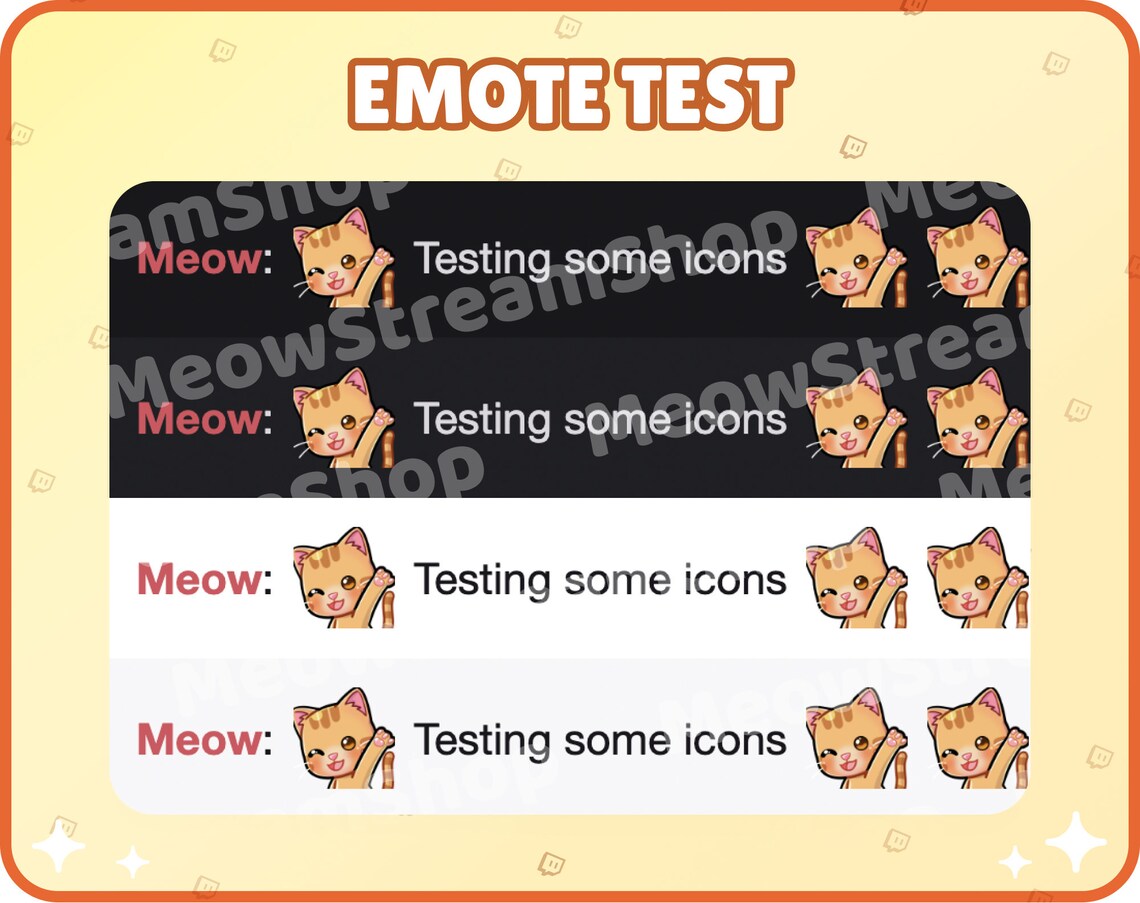 Twitch Emote / Cute Orange Cat Waving, Hi, Hello, Bye, Introduction ...