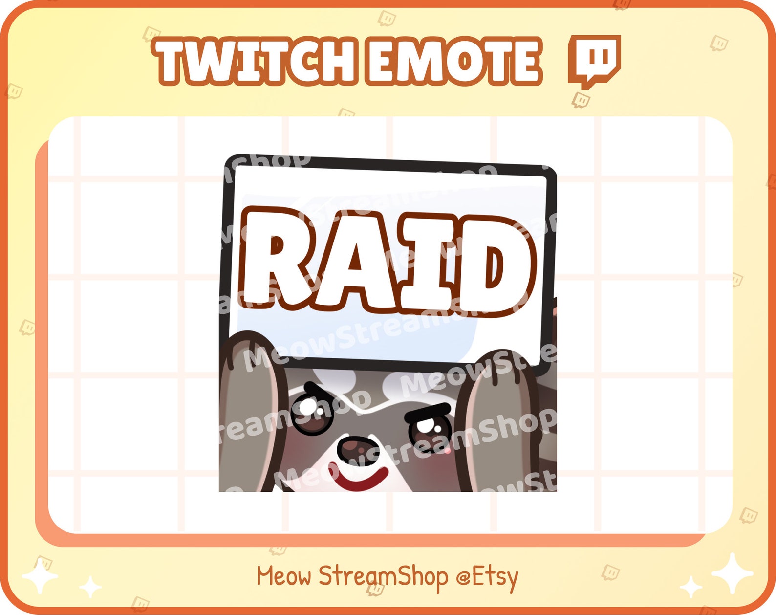 Twitch Emote / Cute Raccoon Raid, Angry, Mad Emotes / Kawaii Raccoon ...