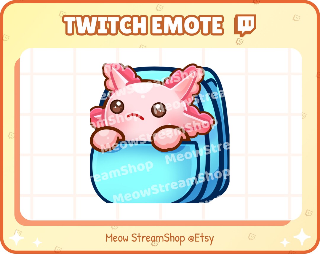 Twitch Emote / Cute Axolotl Carry, Backpack Emote / Cute Axolotl ...