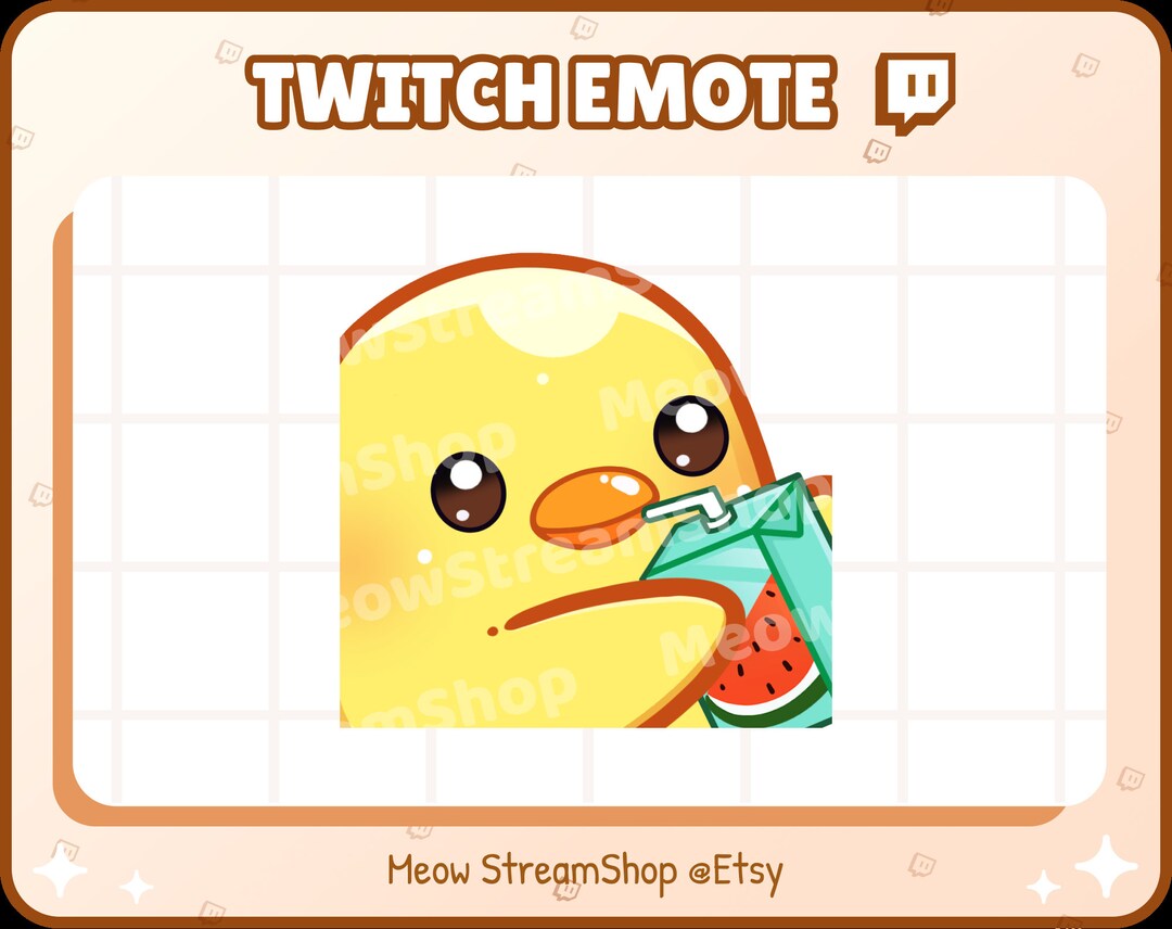 Twitch Emote / Cute Chick Sip, Drink Emoji for Streamer / Cute Duckling ...