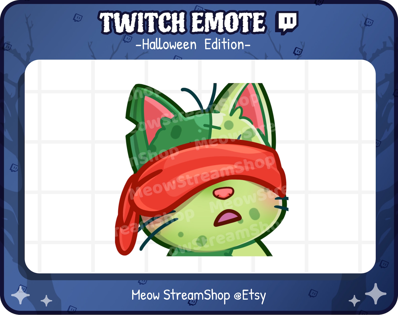 Twitch Emote / Cute Zombie Cat Blinfold Blind Emotes / Kawaii - Etsy