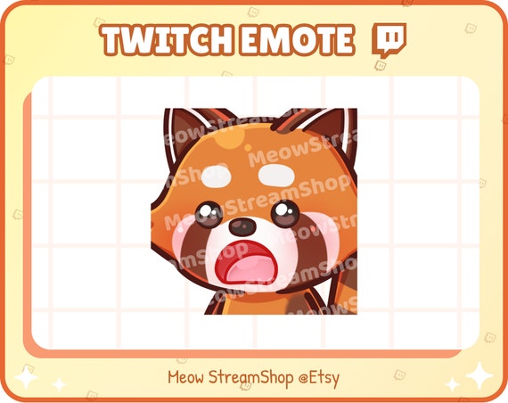 Twitch Emote / Cute Red Panda Gasp Shock What Emotes / Cute | Etsy