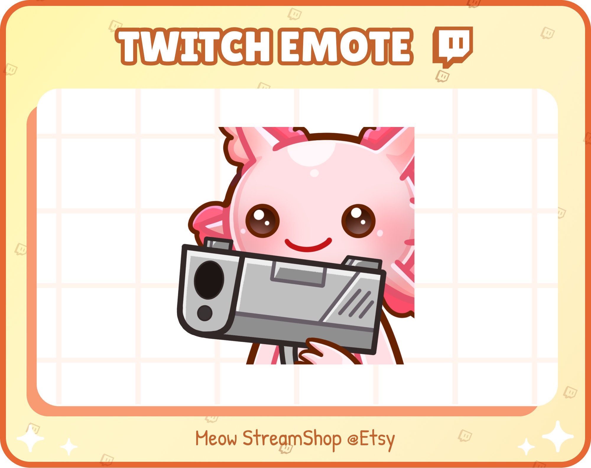 Twitch Emote / Cute Axolotl Gun Emotes / Cute Axolotl | Etsy New Zealand