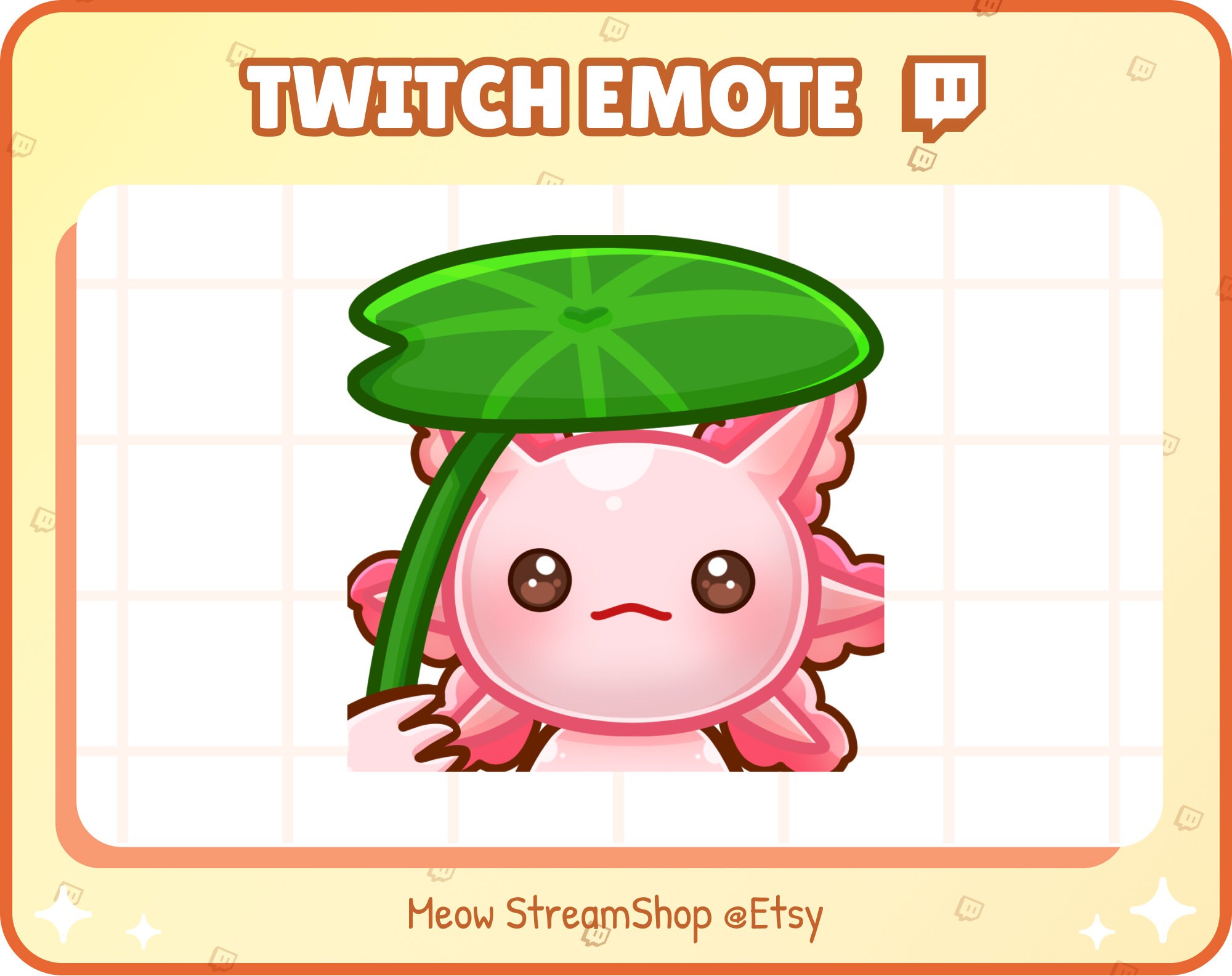 Twitch Emote / Cute Axolotl Waiting, Wait, Raining Emote / Cute Axolotl ...