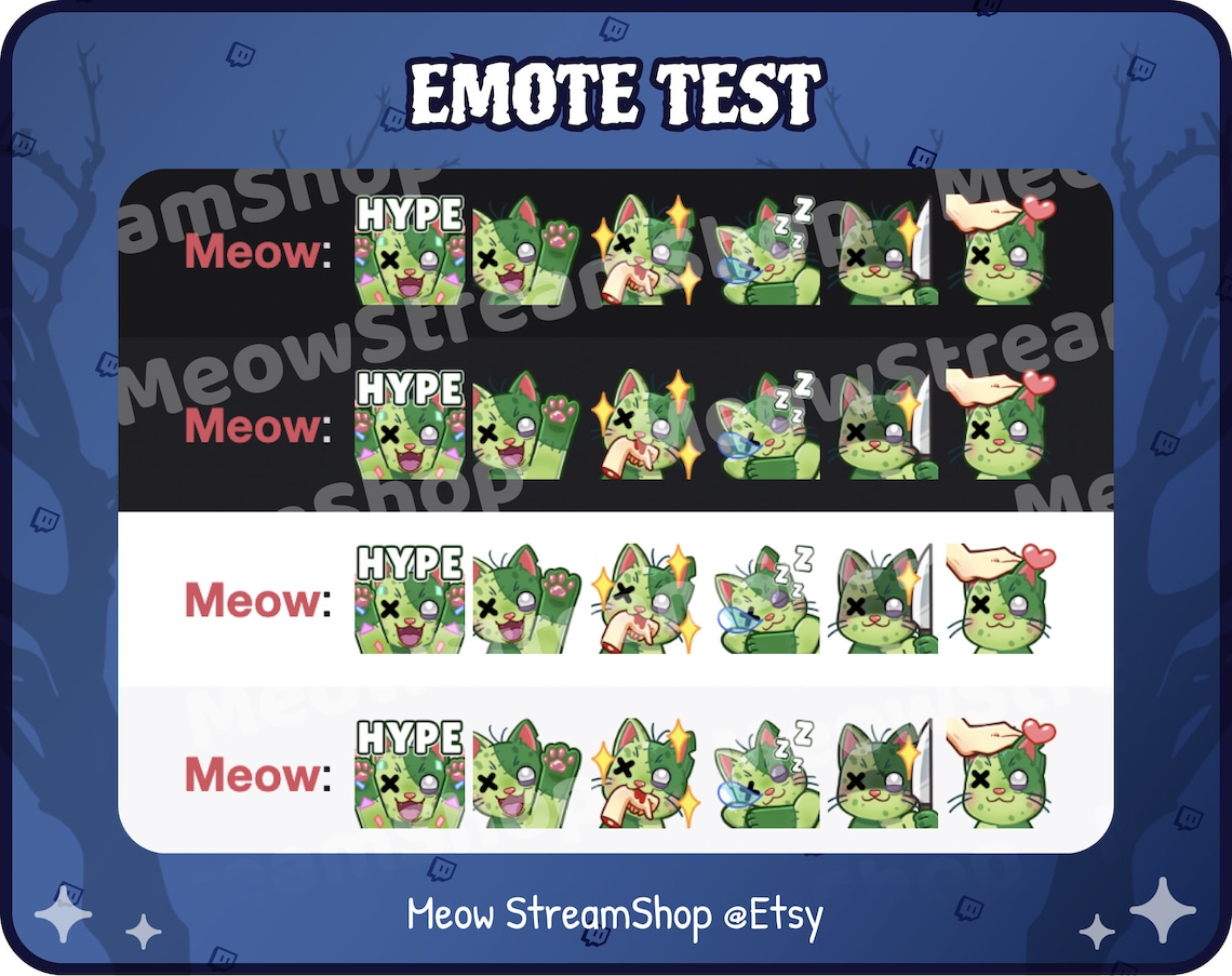 Twitch Emote / Cute Zombie Cat Mega Pack 1 Emotes 24 Emotes - Etsy