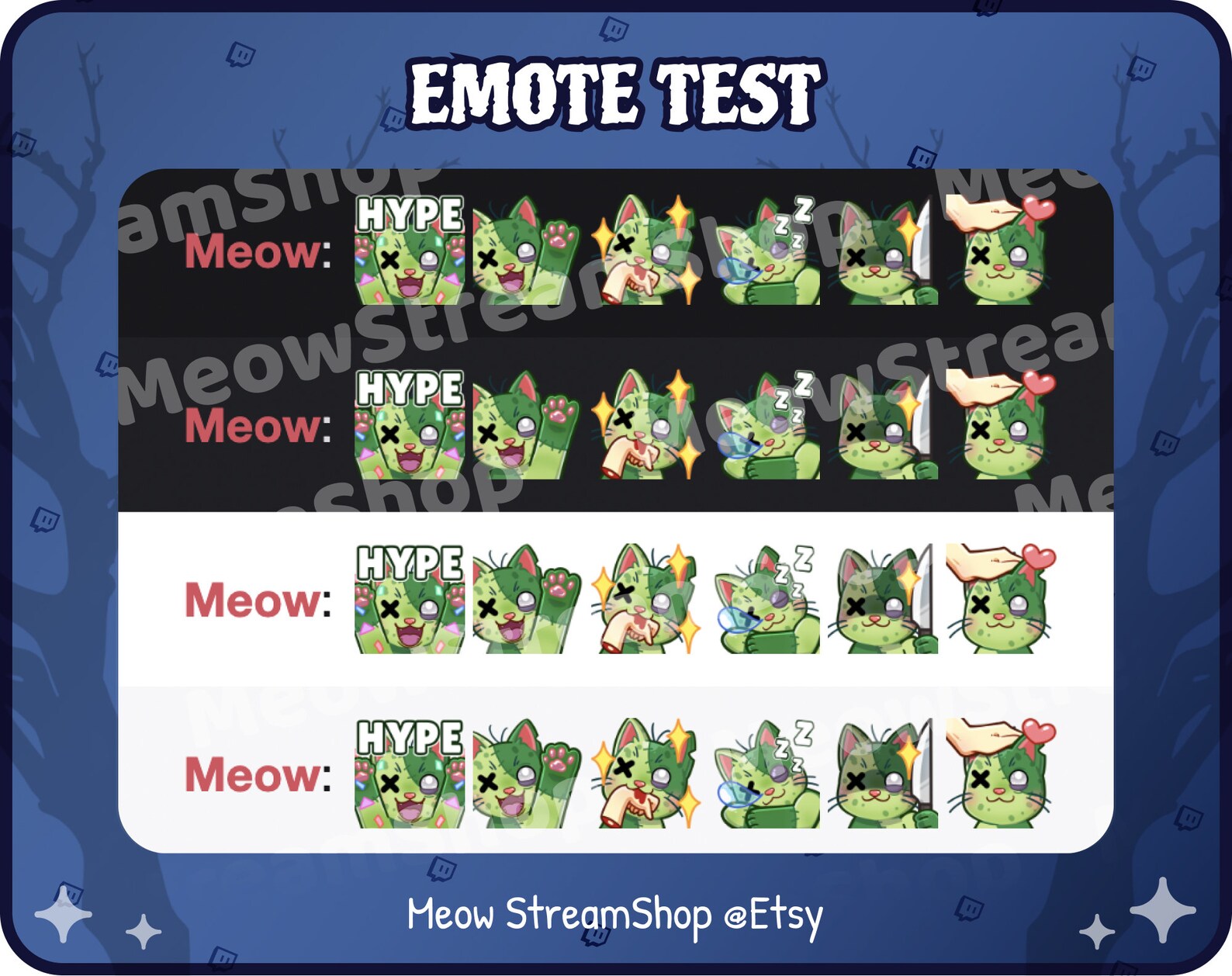 Twitch Emote / Cute Zombie Cat Mega Pack 1 Emotes 24 Emotes - Etsy