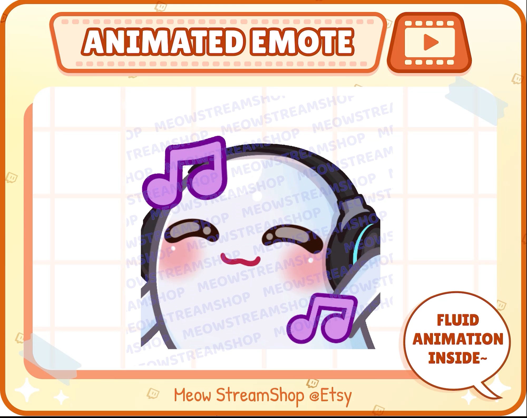 Twitch Animated Emote / Cute Ghost Animated Emotes Jam, Music, Dance ...