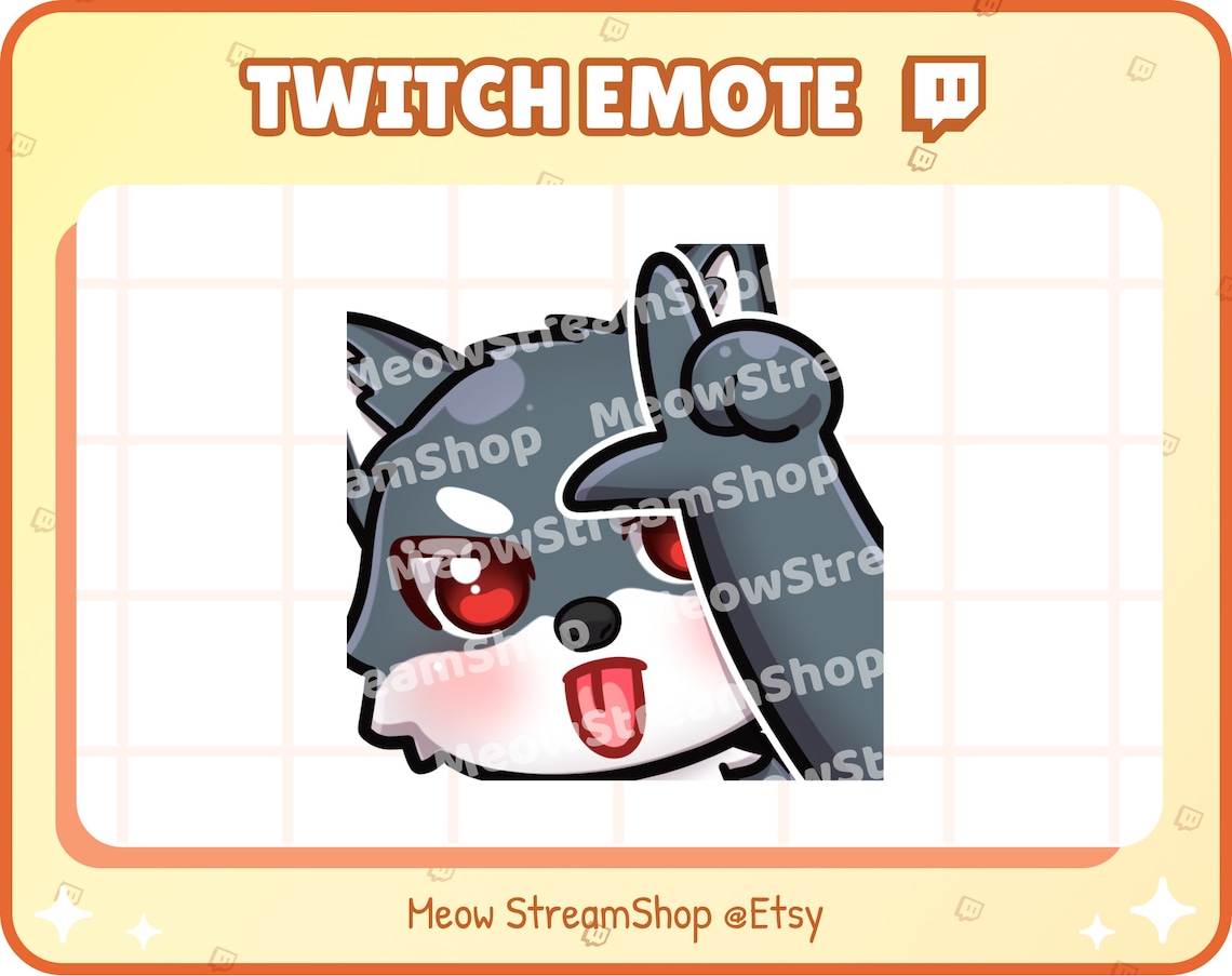Twitch Emote / Cute Grey Wolf L Loose Loser Emotes / Kawaii - Etsy