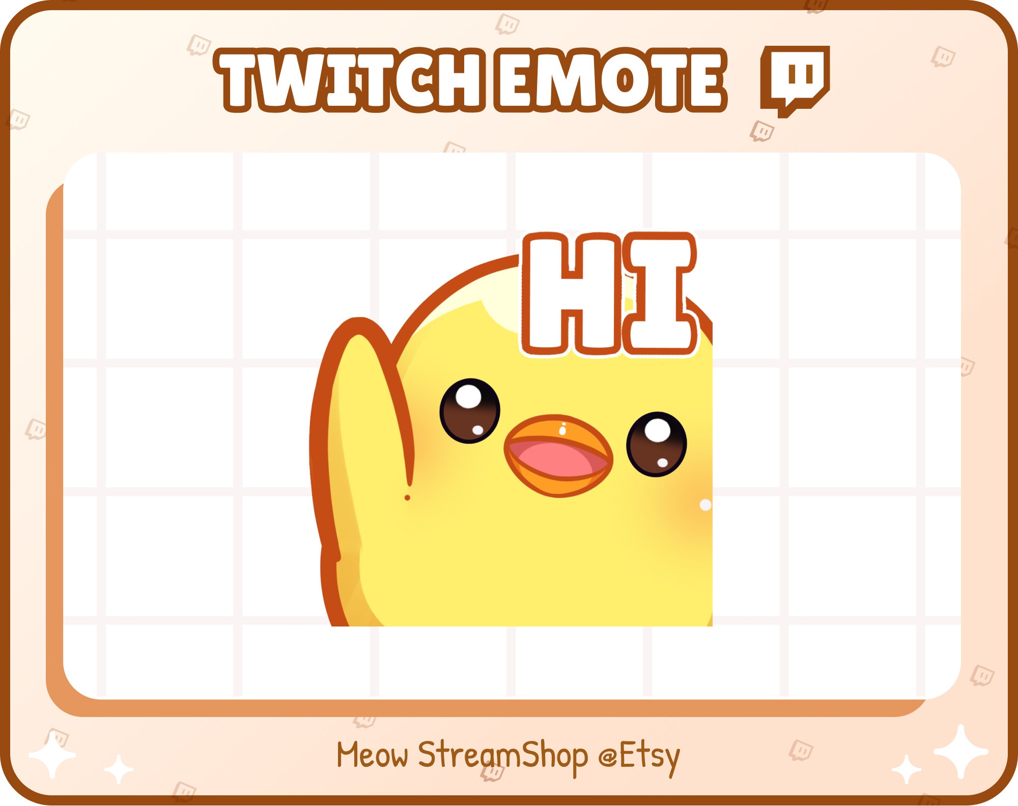 Twitch Emote / Cute Chick Hi, Hello Emoji for Streamer / Cute Duckling ...