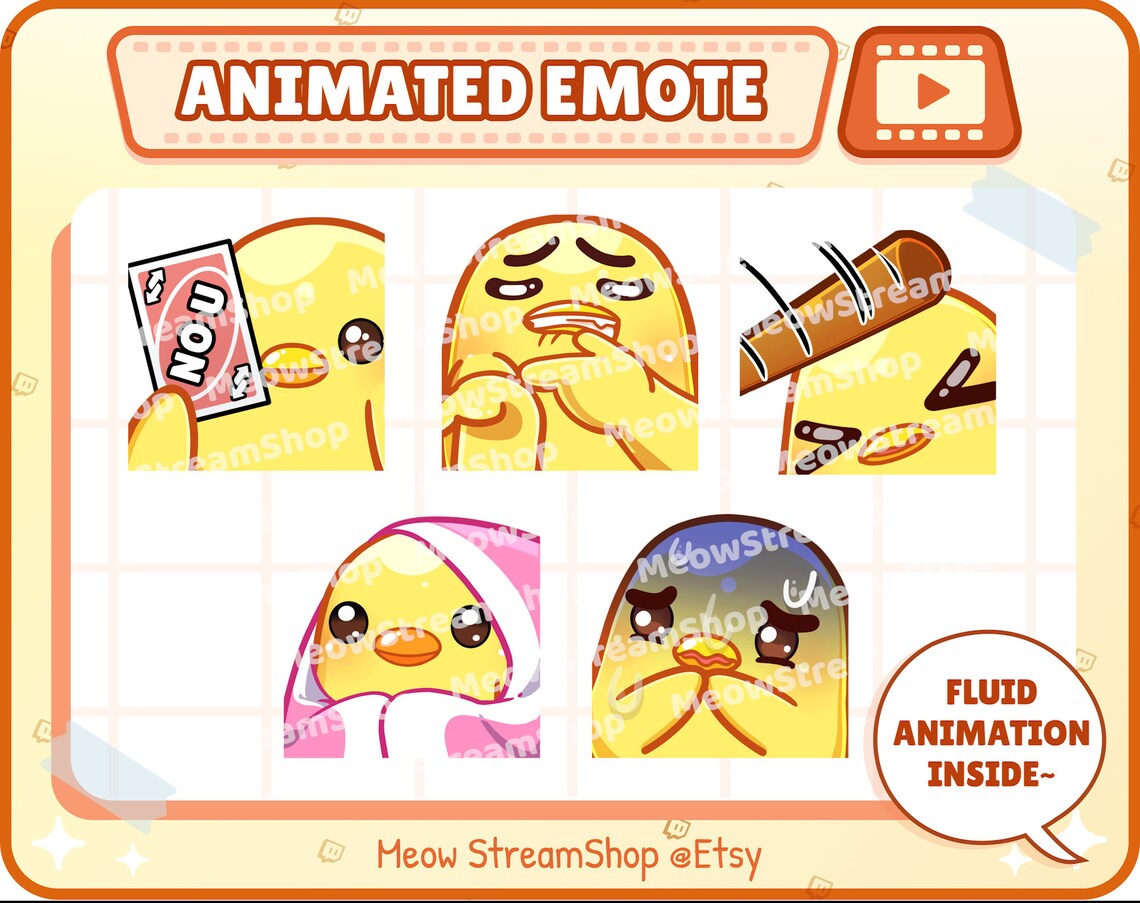 Twitch Animated Emote / Cute Chick Animated Emotes Pack 4 no - Etsy