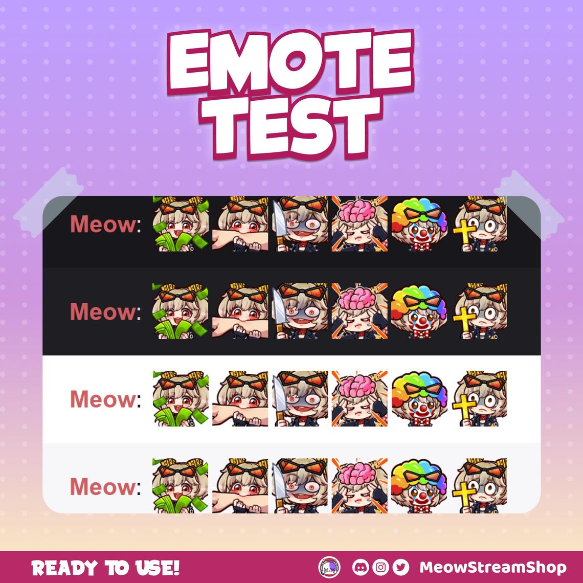 Twitch Emotes / Burnice Emotes Pack #2 (bite, Clown, Big Brain, Knife ...