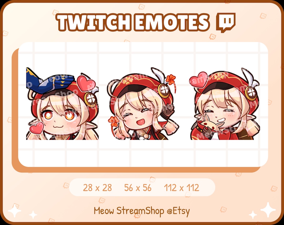 Twitch Emote - Klee Emotes Pack (hi Hello, PAT, HUG) - Genshin Impact ...