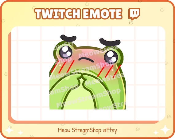 Twitch Emote / Cute Frog Shy Blush Finger Touch Emote / Cute - Etsy