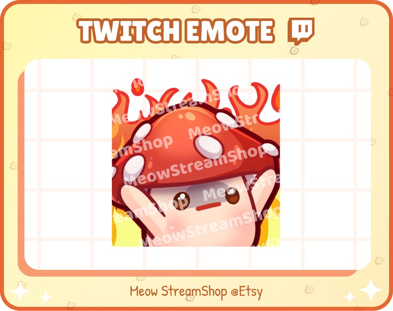 Twitch Emote / Cute Mushroom Fire Rise Angry Mad Rage Emote - Etsy