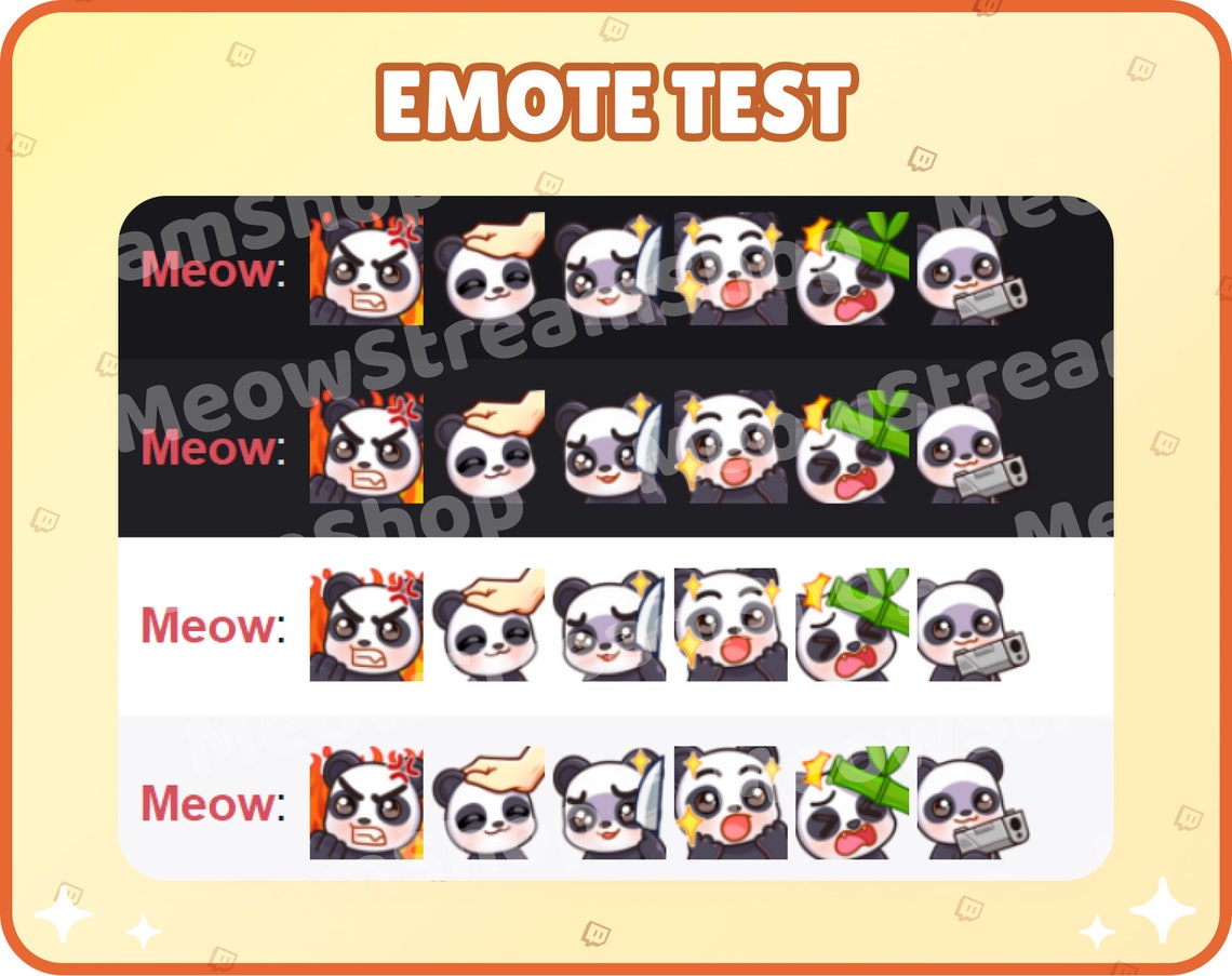 Twitch Emote / Panda Emoji Pack #3 (rage Angry, Bonk, Gun, Knife ...