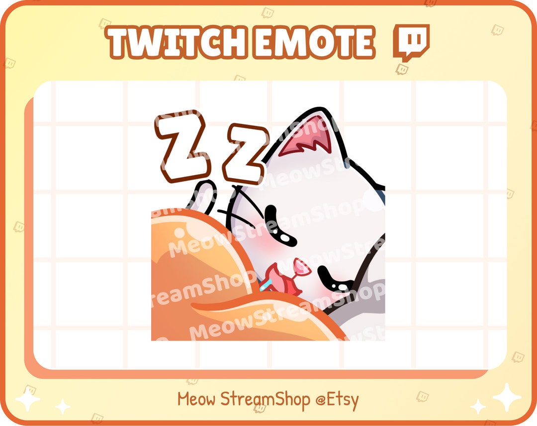 Twitch Emote / Cute White Cat Sleep, Rest, Sleepy, Blanket Emotes ...
