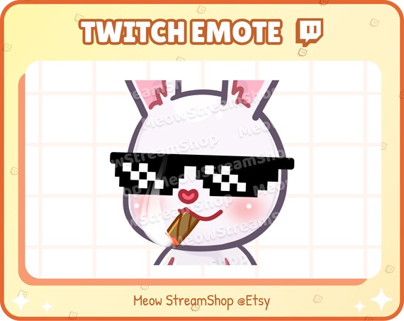 Twitch Emote / Cute Rabbit Cool Shade GG EZ Emotes / Cute | Etsy