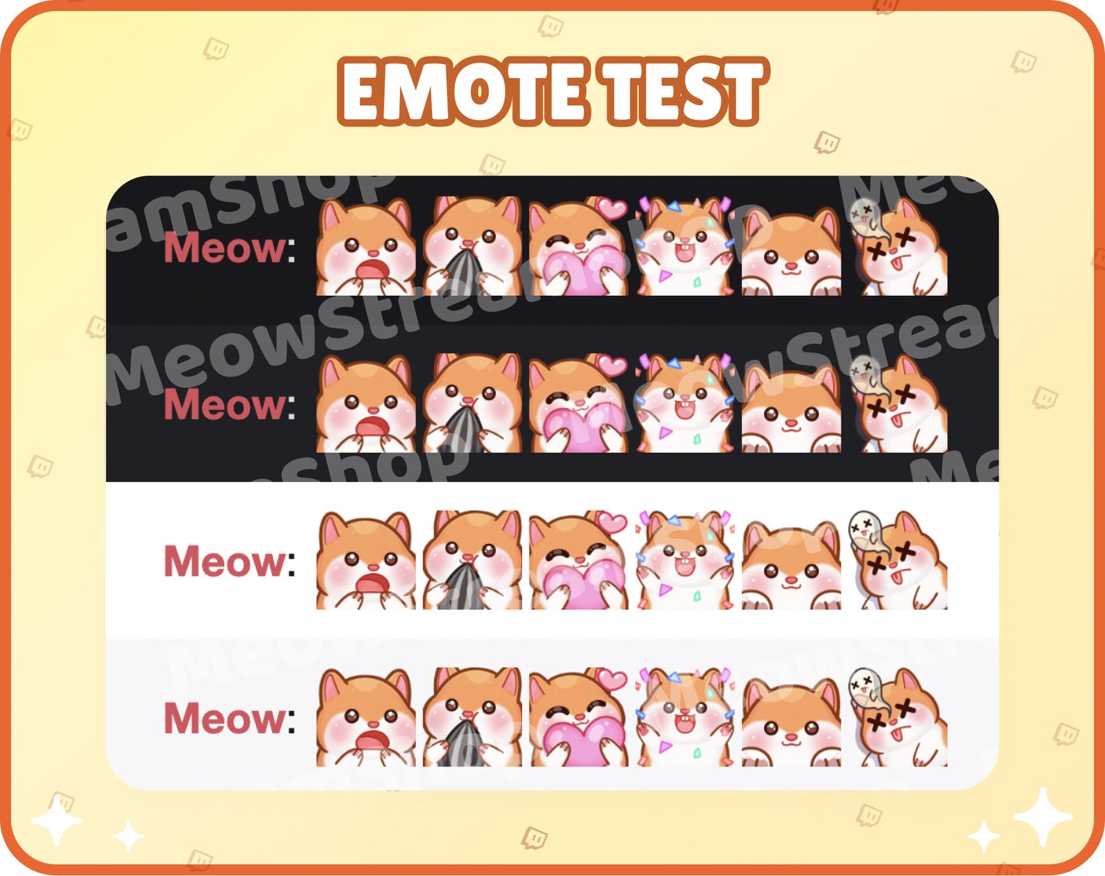 Twitch Emote / Cute Hamster Emotes Pack 1 whoa Eat Heart - Etsy