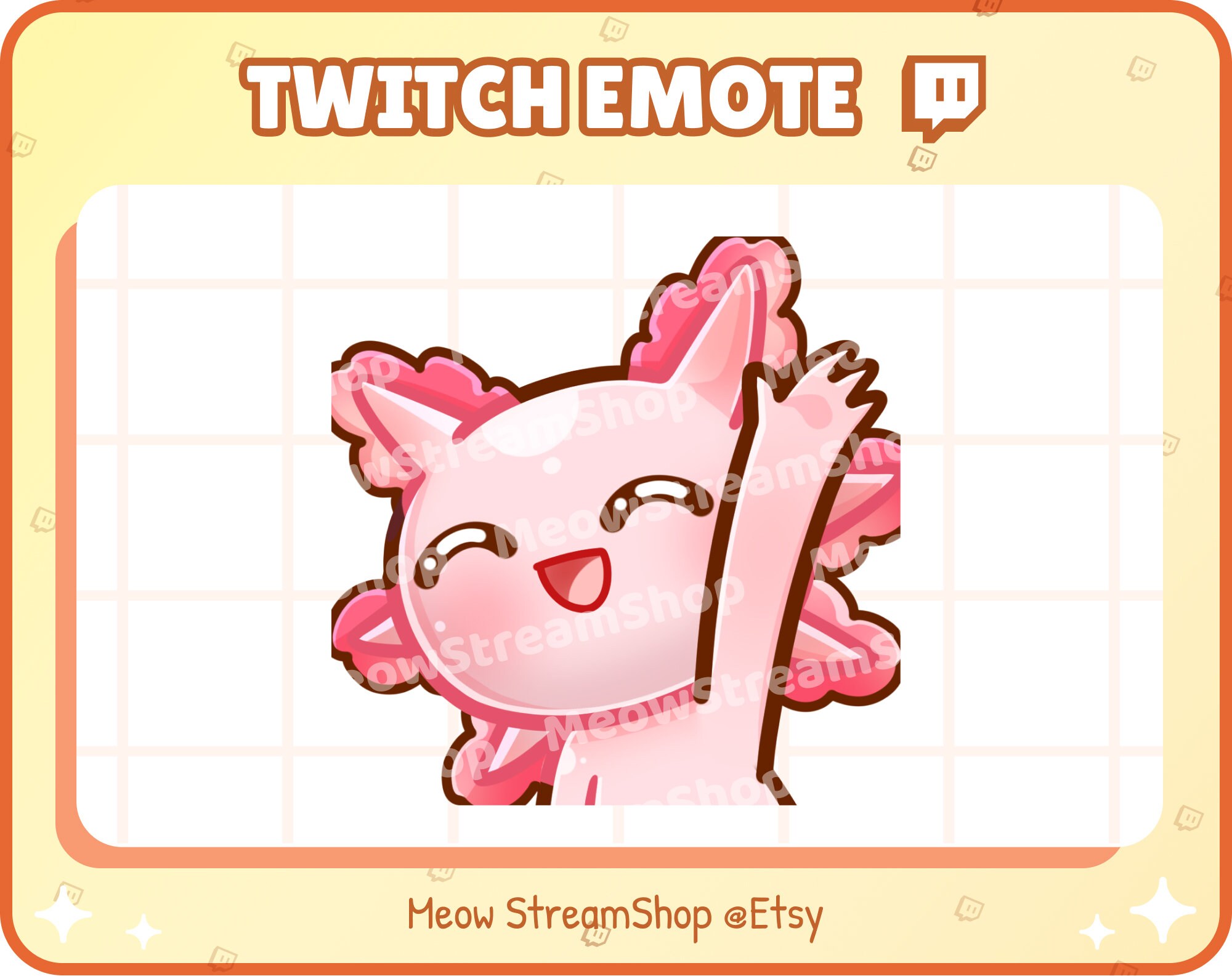 Twitch Emote / Cute Axolotl Hi Hello Wave Waving / Cute | Etsy