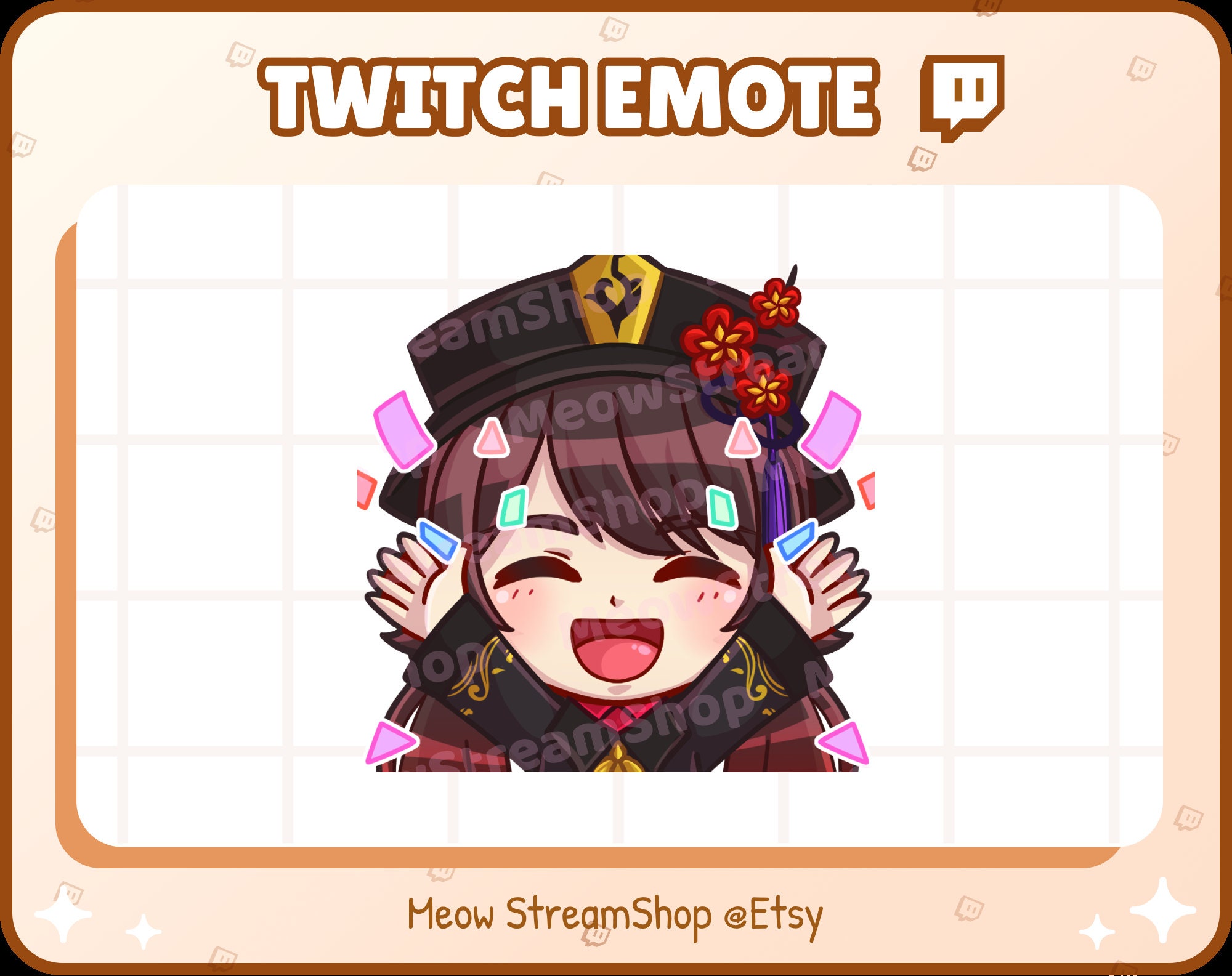 Twitch Emote - Hu Tao HYPE Emote - Genshin Impact sub emoji para ...