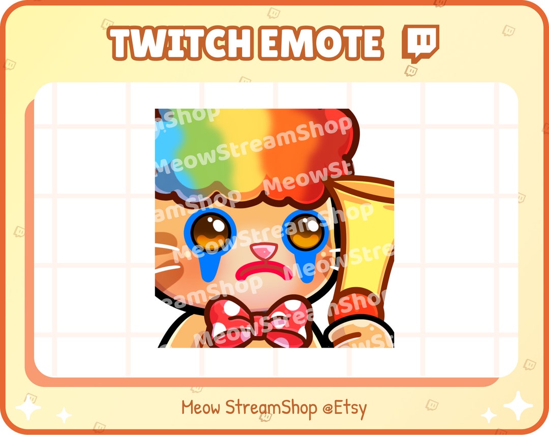 Twitch Emote / Cute Orange Cat Clown, Funny, Silly Emotes / Kawaii ...