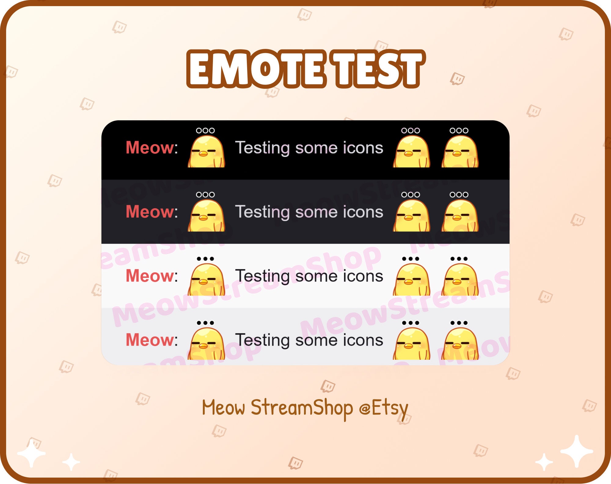 Twitch Emote / Cute Chick Thinking, Think, Flat Face Emotes / Cute ...