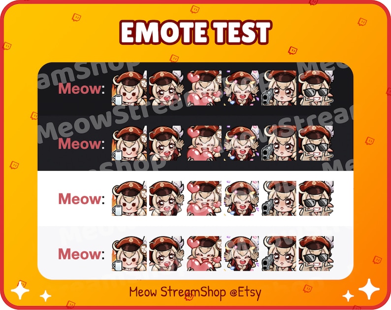 Twitch Emote / Klee Emotes Pack 1 this is Fine Hi Heart - Etsy