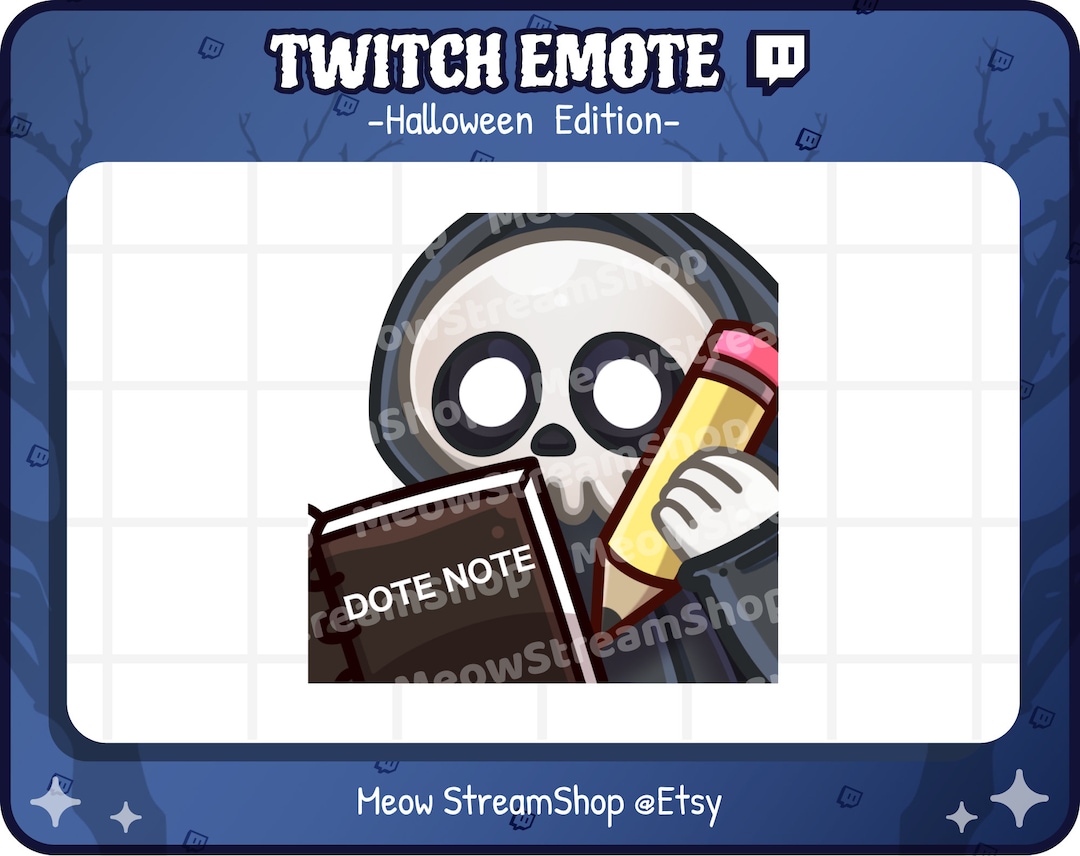 Twitch Emote / Cute Grim Reaper Note, Taking Note, Rule, Write Emotes ...