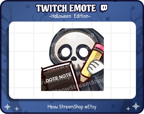 Twitch Emote / Cute Grim Reaper Note Taking Note Rule Write - Etsy India