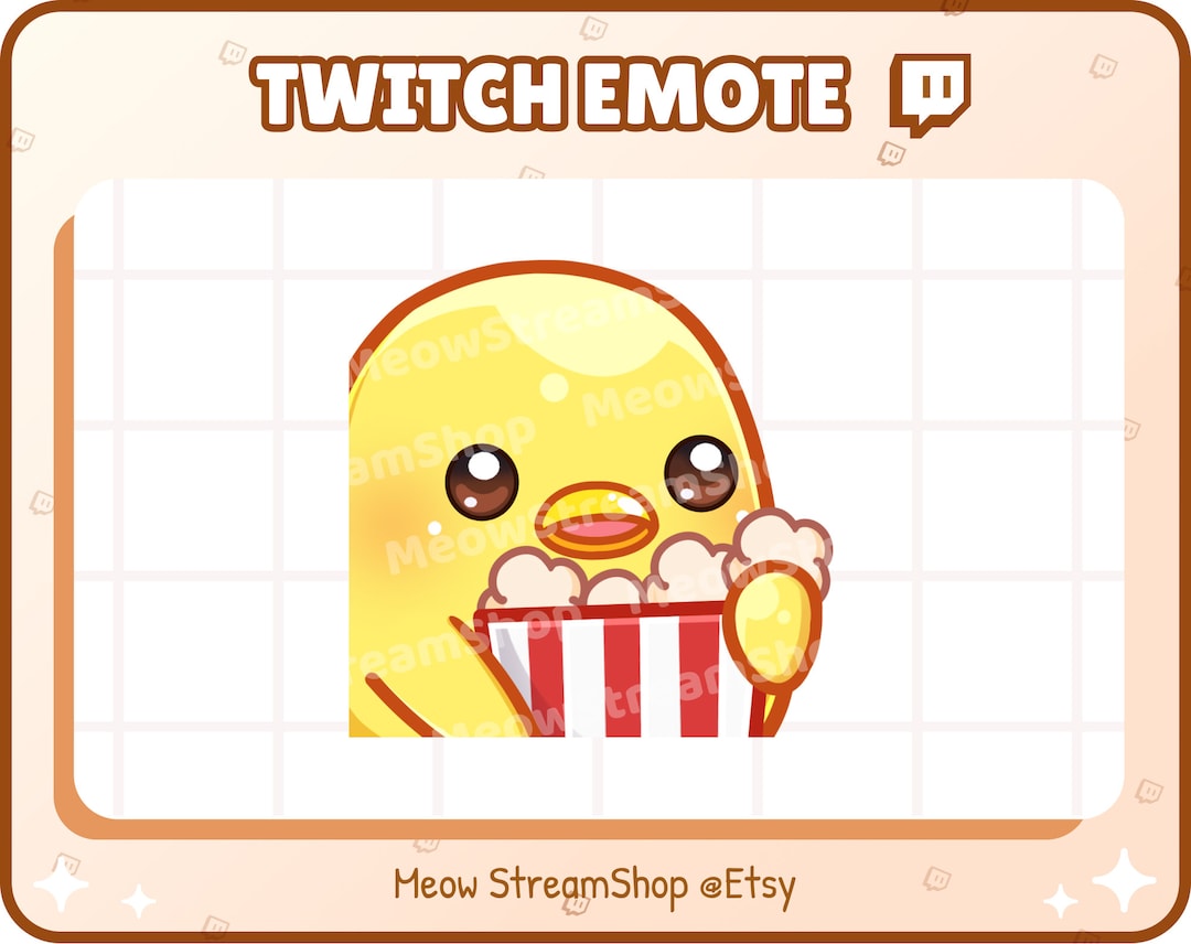 Twitch Emote / Cute Chick Eat Popcorn, Watching Emotes / Cute Duckling ...