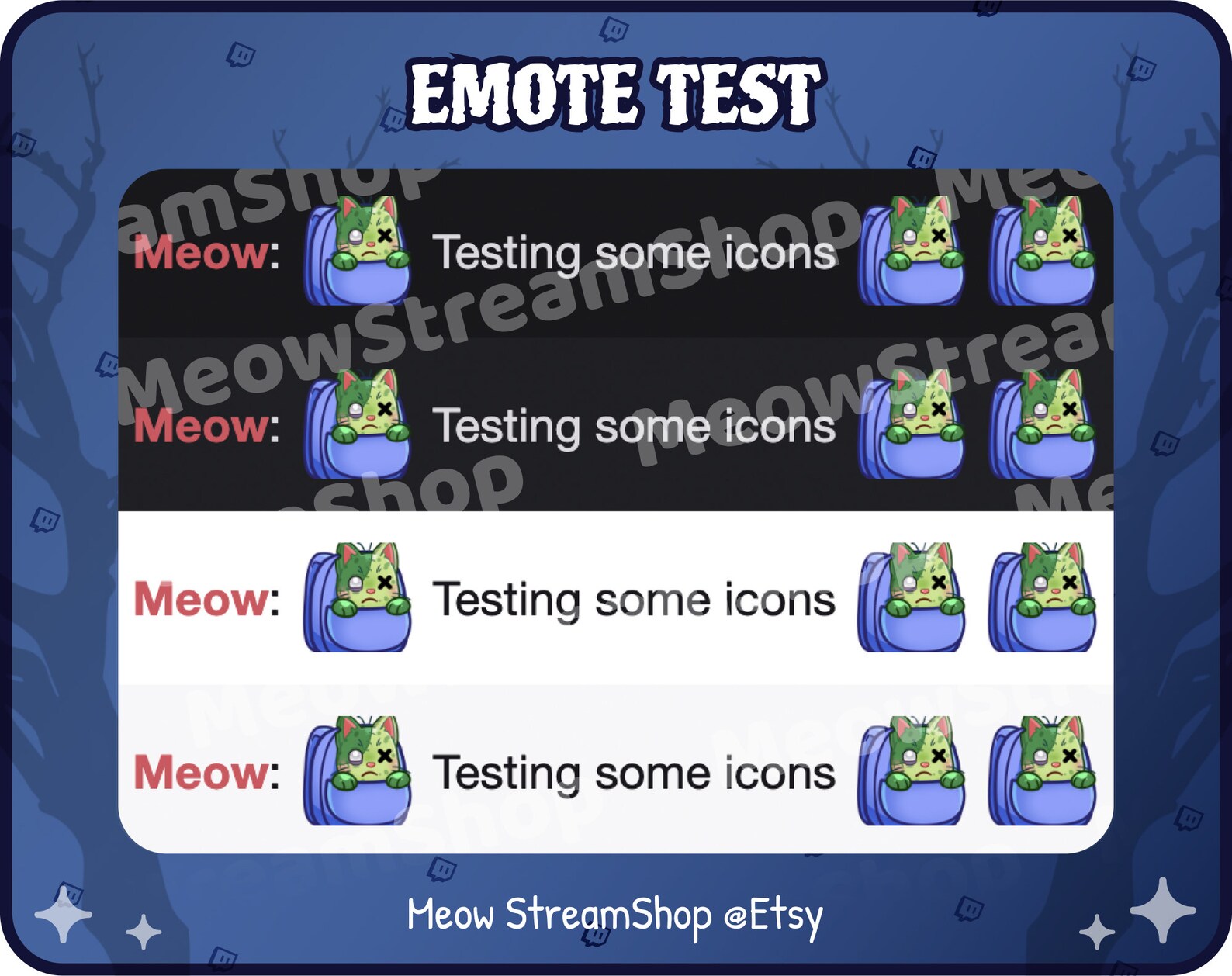 Twitch Emote / Cute Zombie Cat Carry Emotes / Kawaii Zombie Kitten ...