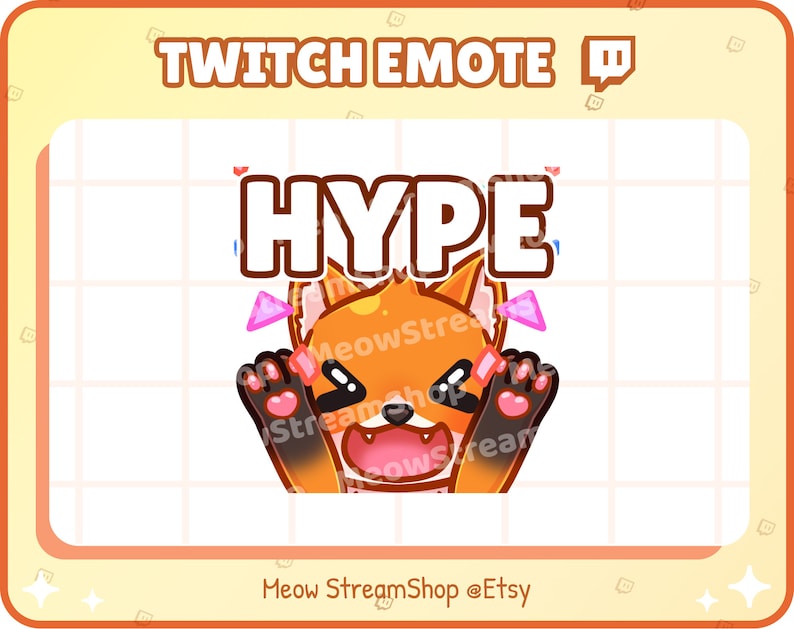 Twitch Emote / Cute Fox Hype, Excited, Confetti Emotes / Kawaii Fox ...