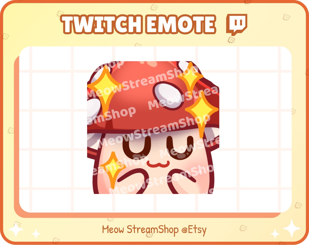 Twitch Emote / Cute Mushroom Uwu, Shy, Kawaii, Fingertouch Emote ...