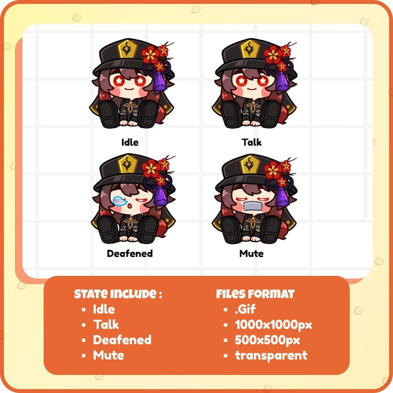 Hu Tao Giftuber / Fugi / Veadotube Discord Reactive Gif / Twitch ...